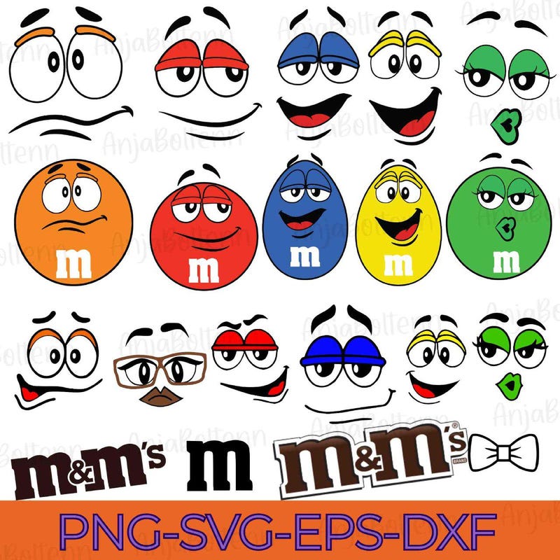 M&m Face Svg - Etsy