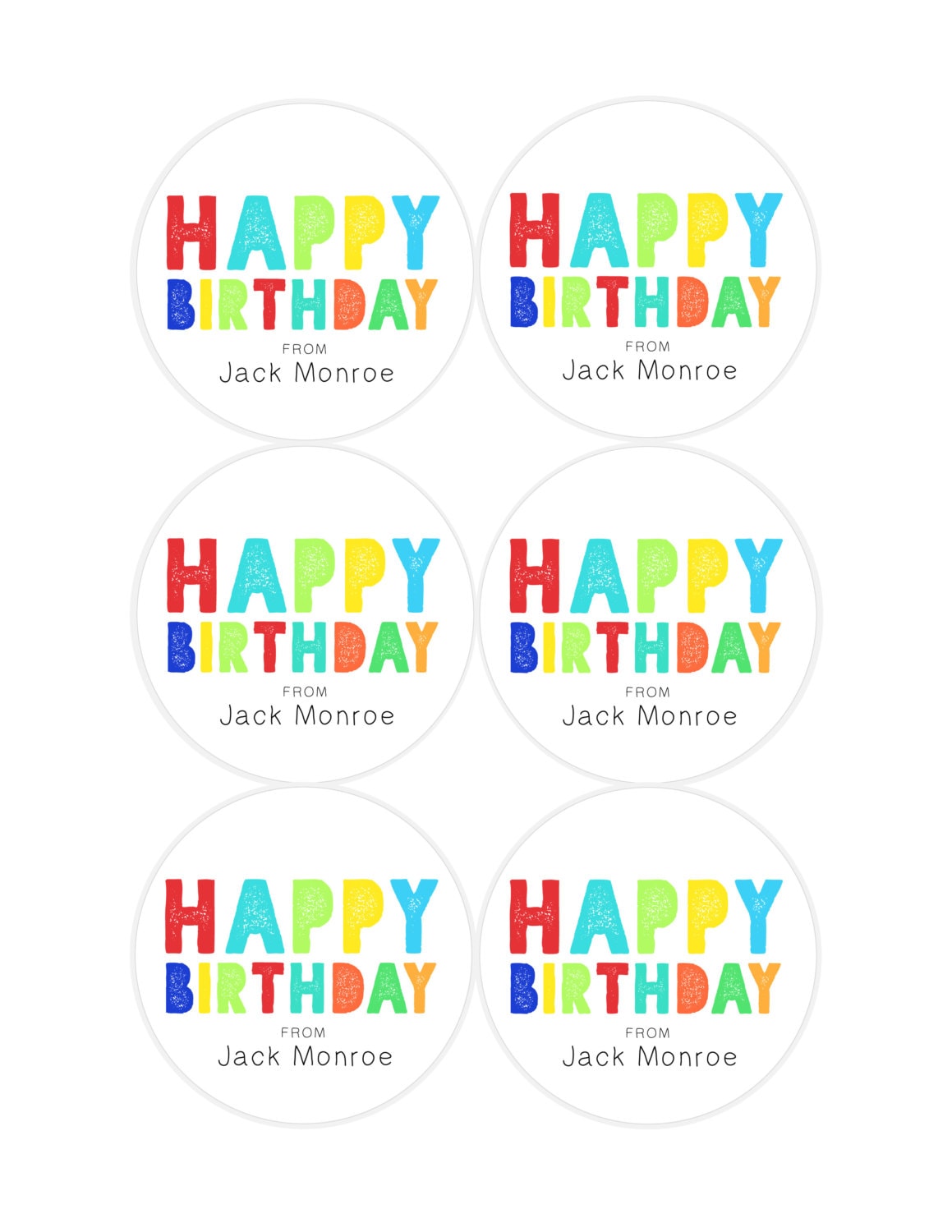 Personalized Happy Birthday Stickers, Happy Birthday Gift Stickers ...