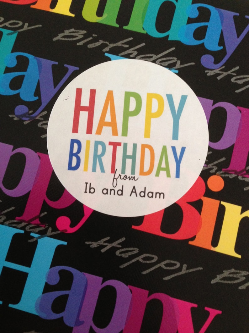 Personalized Happy Birthday Stickers, Rainbow Stickers, Gift Tags, Girl ...