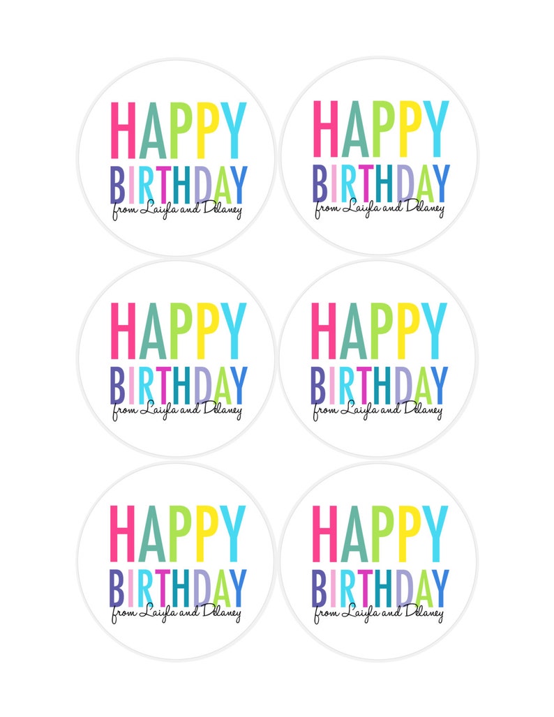 Happy Birthday Stickers Kids Birthday Party Stickers Large - Etsy