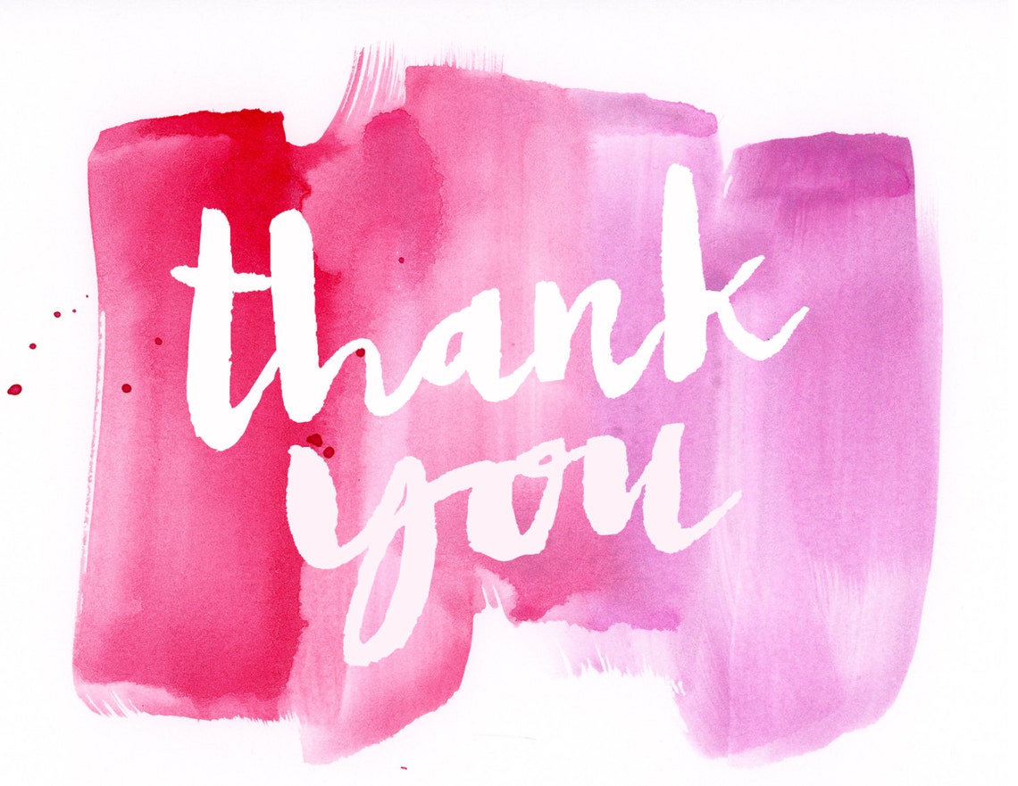 Thank You Cards Watercolor Thank You Cards Kids Thank You - Etsy