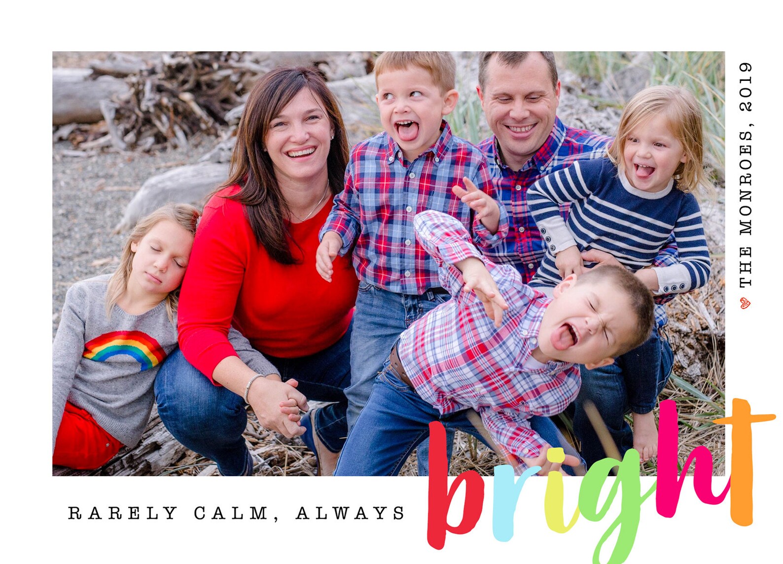 Rarely Calm Always Bright Holiday Photo Card Photo Christmas - Etsy