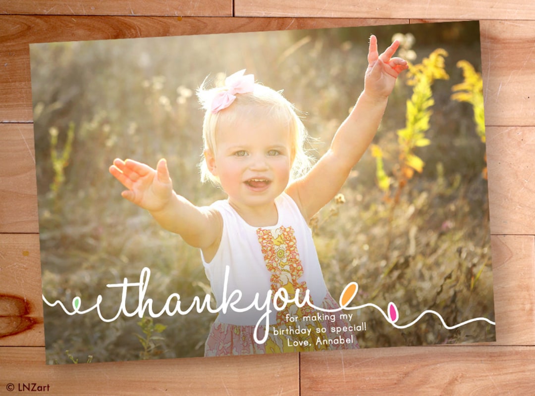 Kids Thank You Cards, Childrens Thank You Cards, Birthday Thank You ...