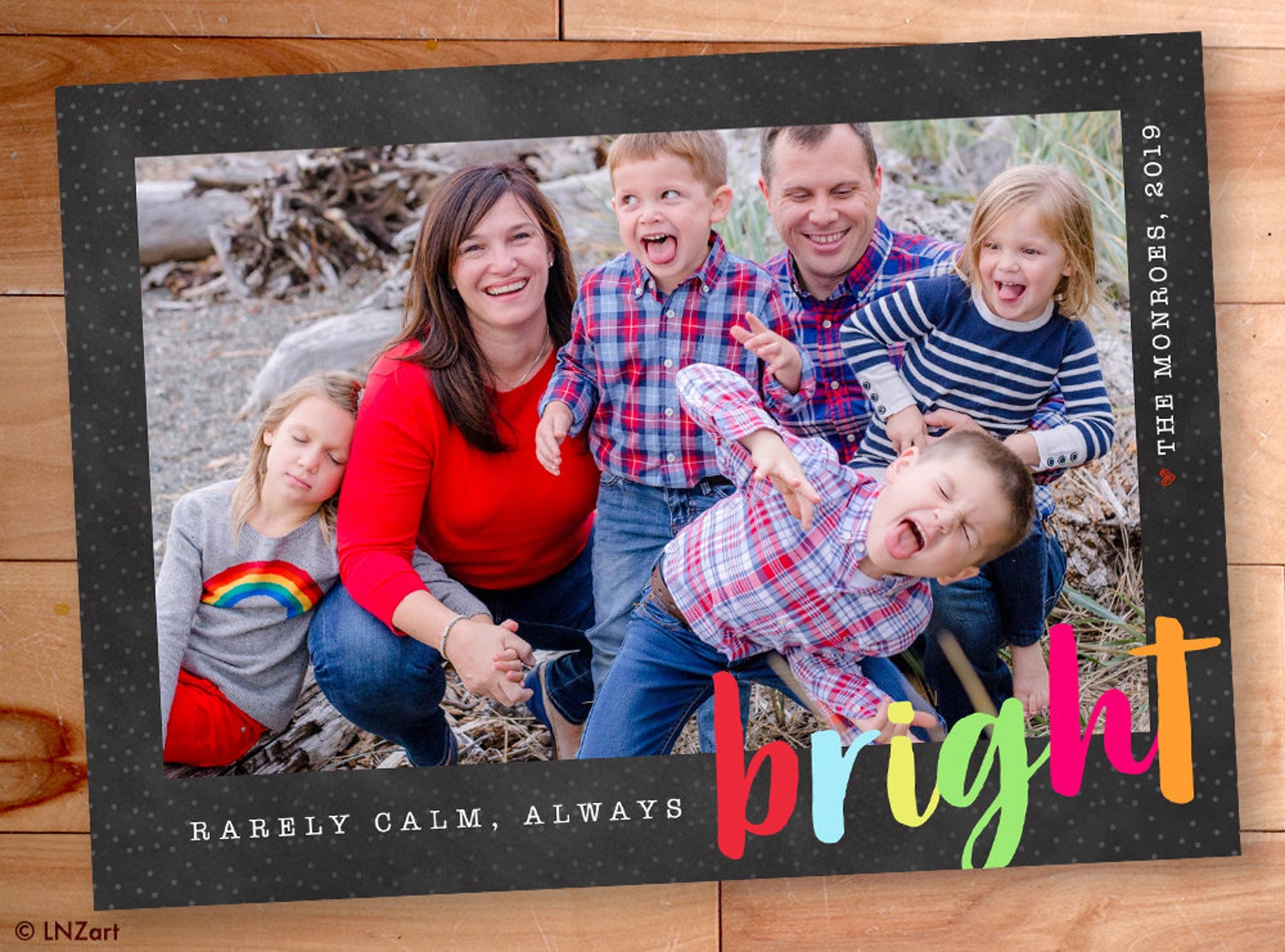 Rarely Calm Always Bright Holiday Photo Card Photo Christmas - Etsy