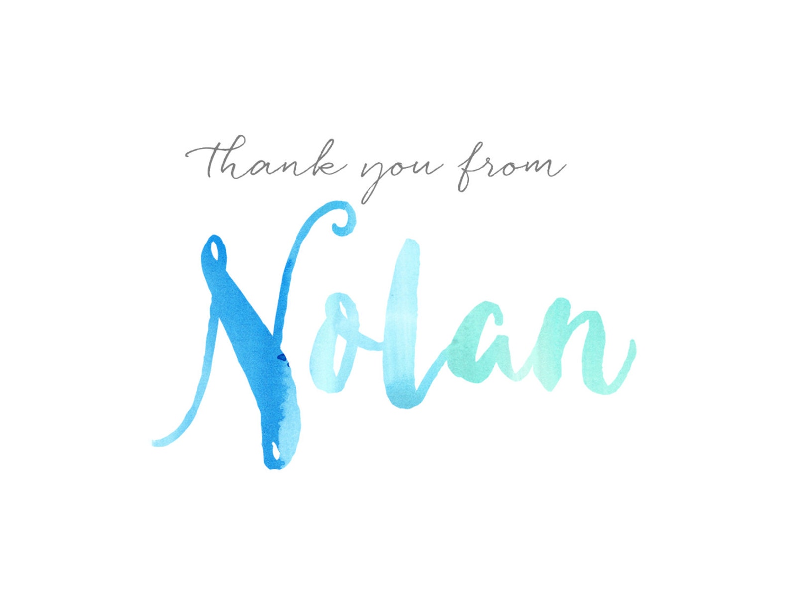 Kids Thank You Cards Watercolor Thank You Script Boys - Etsy