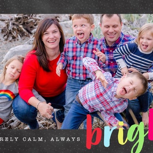 Rarely Calm Always Bright Holiday Photo Card Photo Christmas - Etsy