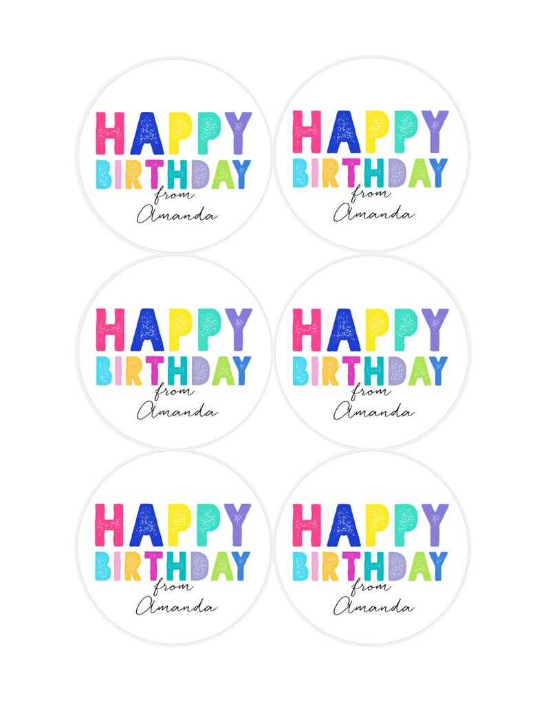 Happy Birthday Gift Stickers Personalized Happy Birthday | Etsy