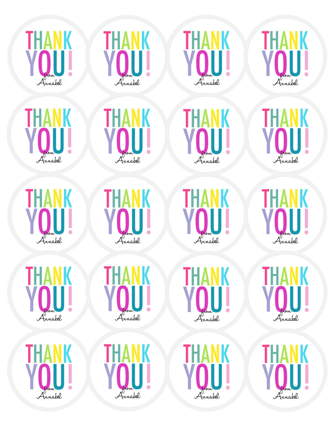 Thank You Stickers 2 Personalized Thank You Birthday - Etsy