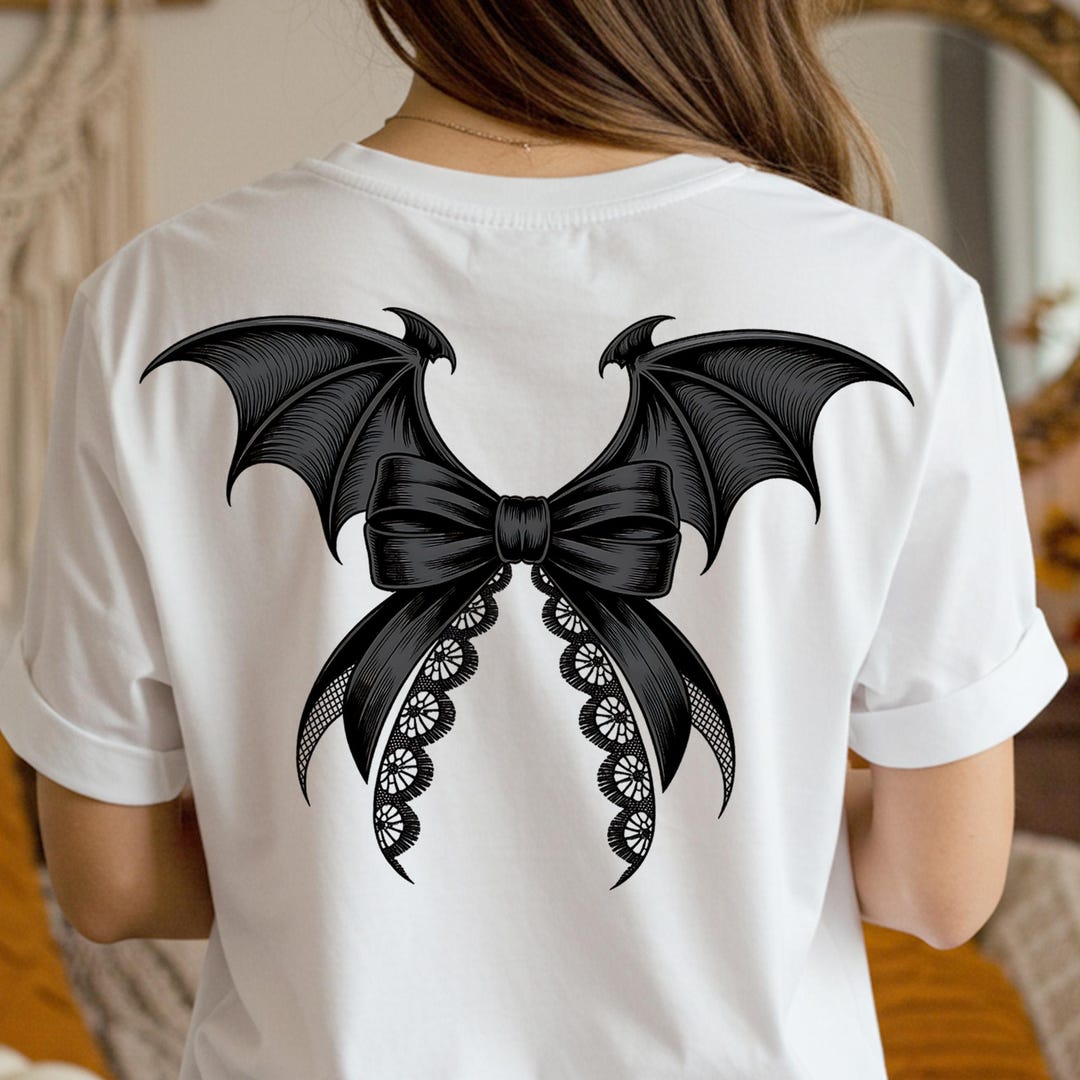 Gothic Coquette Bat Bow PNG: Halloween Clipart (digital Download - Etsy