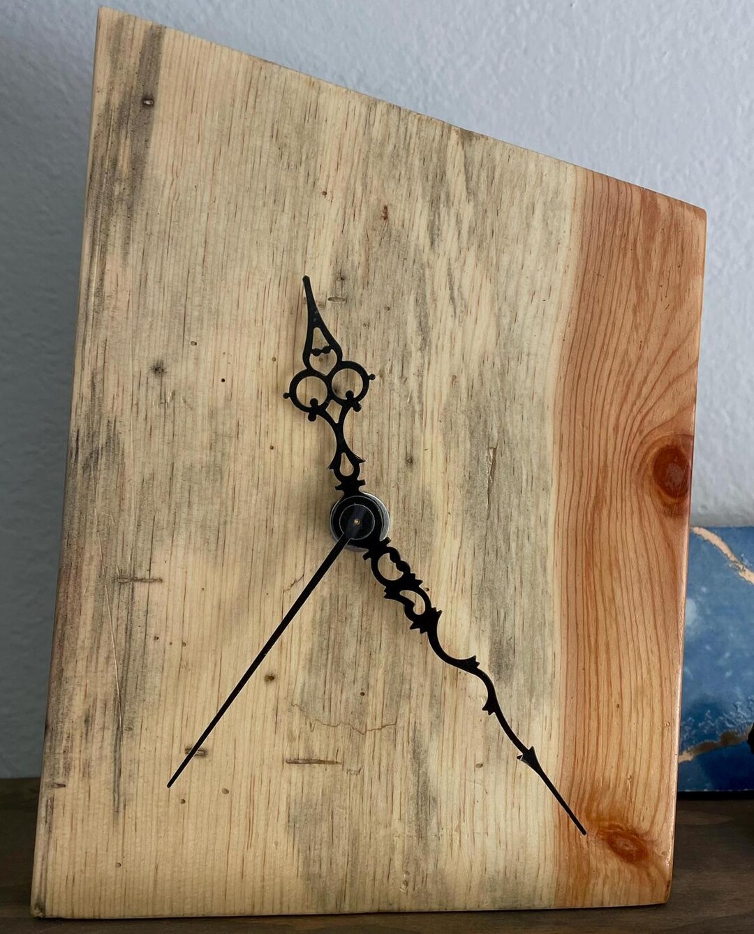 Pine Clock, Rustic Decor, Table Top Clock, Office Clock, Unique Time ...