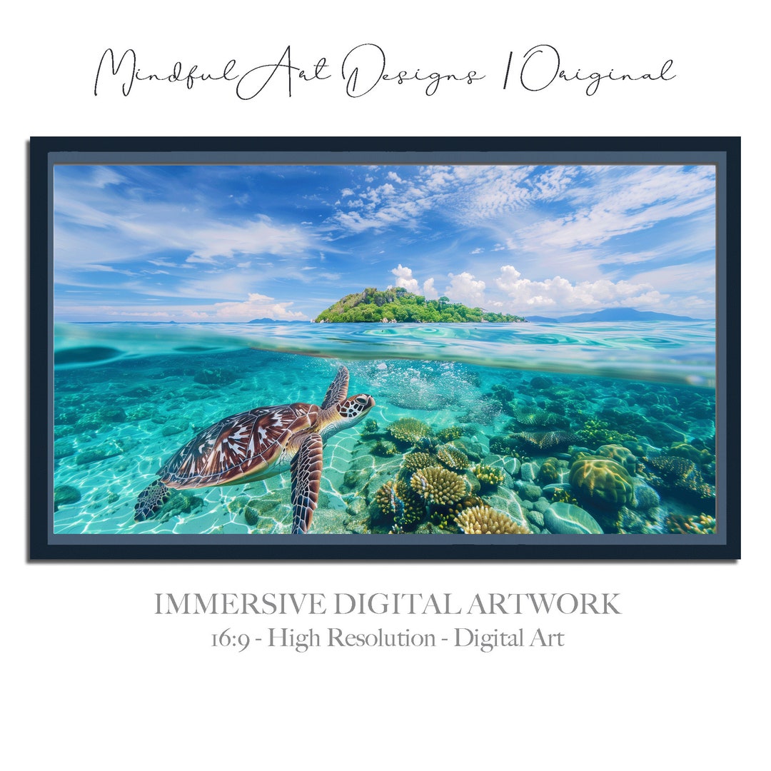Sea Turtle Frame TV Art: Tropical Ocean View (digital Download) - Etsy