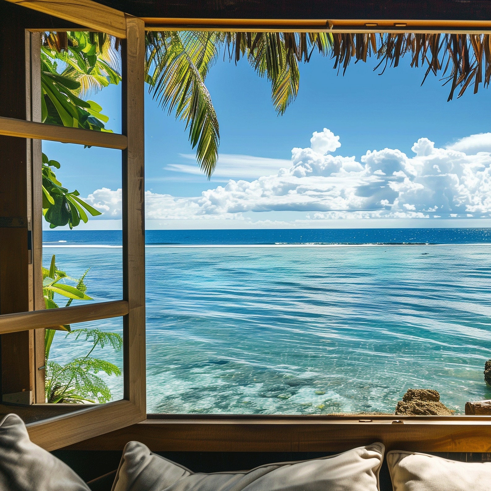 TV Frame Artwork - Open Window Series - Tahaiti Ocean View - Artwork ...