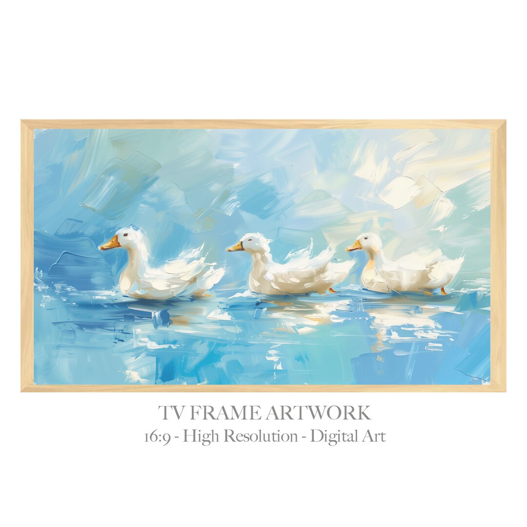 Spring Ducks Abstract Painting for Samsung Frame TV (digital Download ...