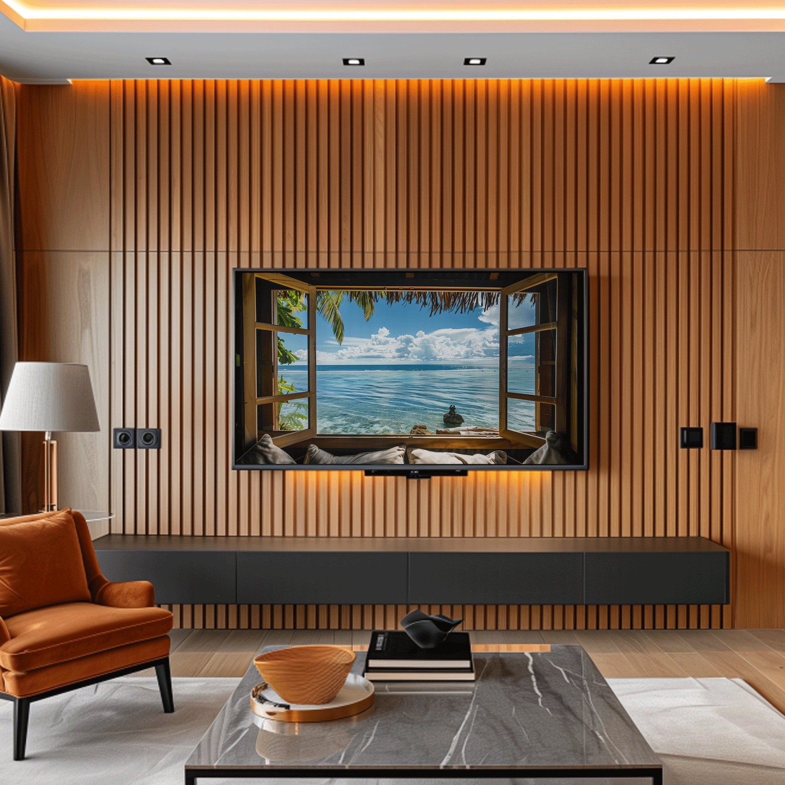 TV Frame Artwork - Open Window Series - Tahaiti Ocean View - Artwork ...