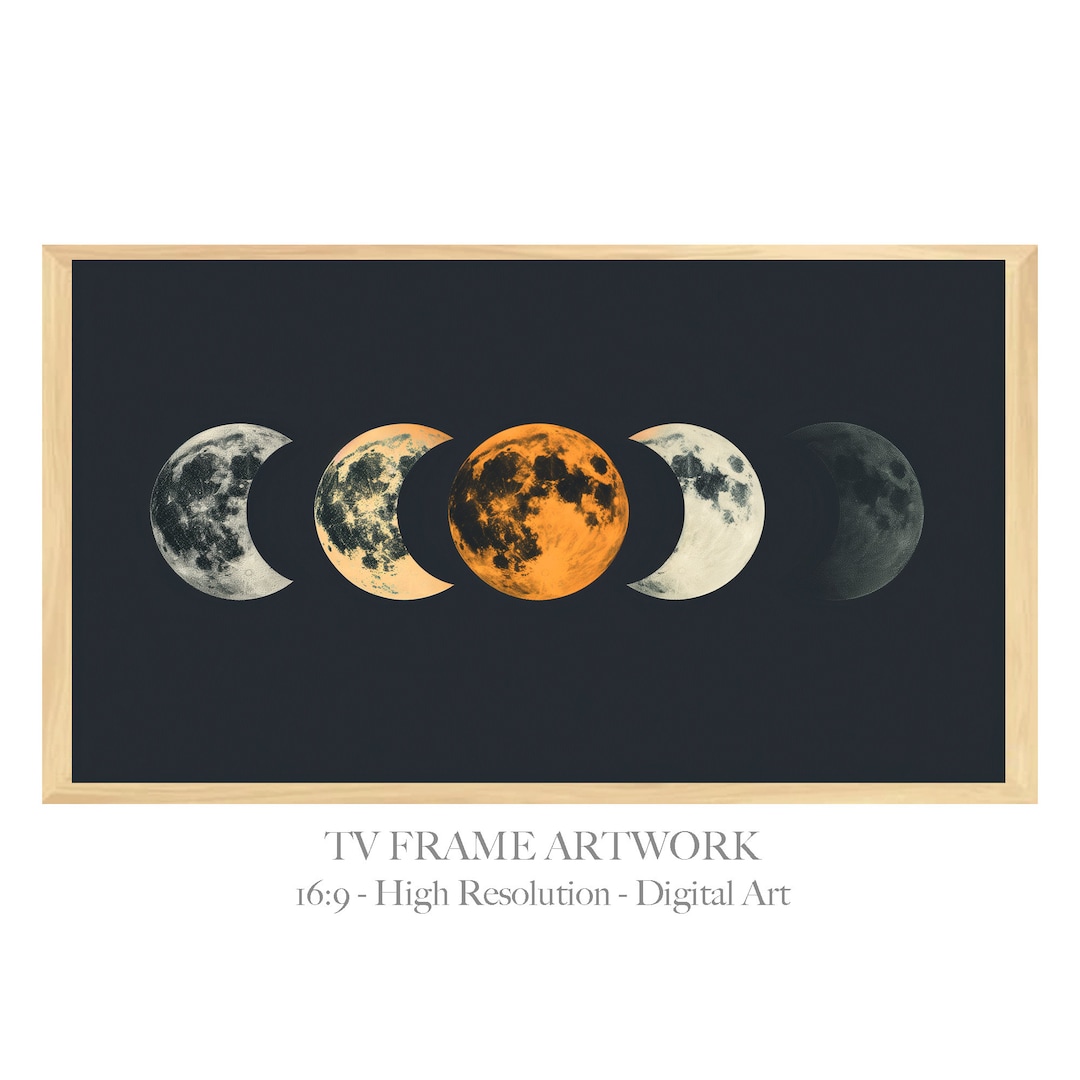 Abstract Moon Phases TV Frame Art - Digital Download - Etsy
