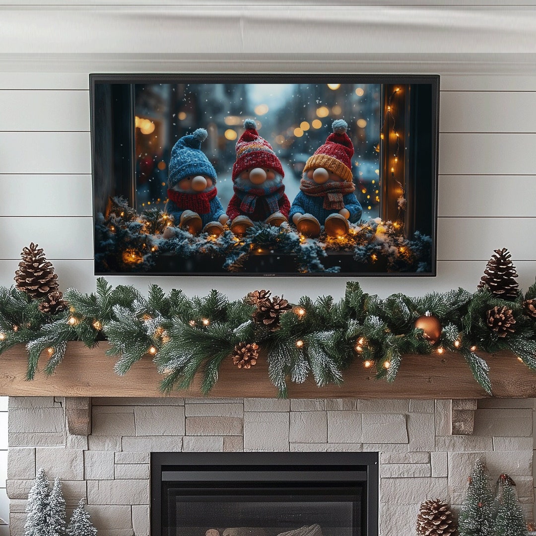Gnome Holiday TV Frame Artwork, Christmas TV Art, Samsung Frame Tv Art ...