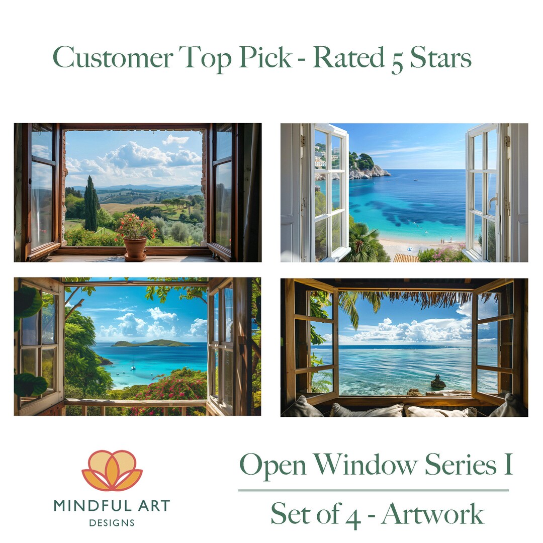 TV Frame Artwork, Open Window Series, Tuscany, France, Caribbean and ...