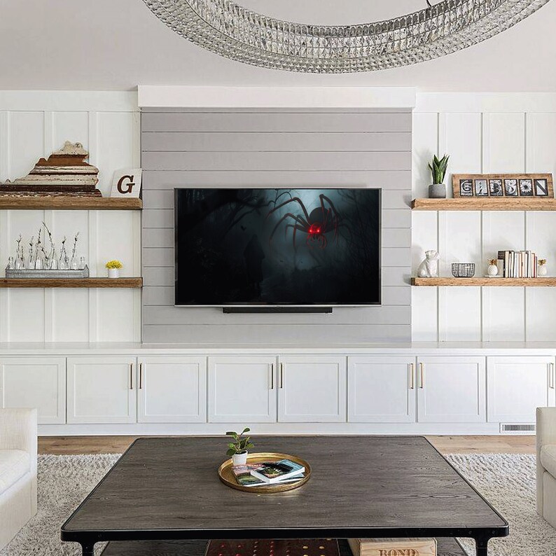 Spooky Spider TV Frame Art: Halloween TV Artwork (digital Download) - Etsy