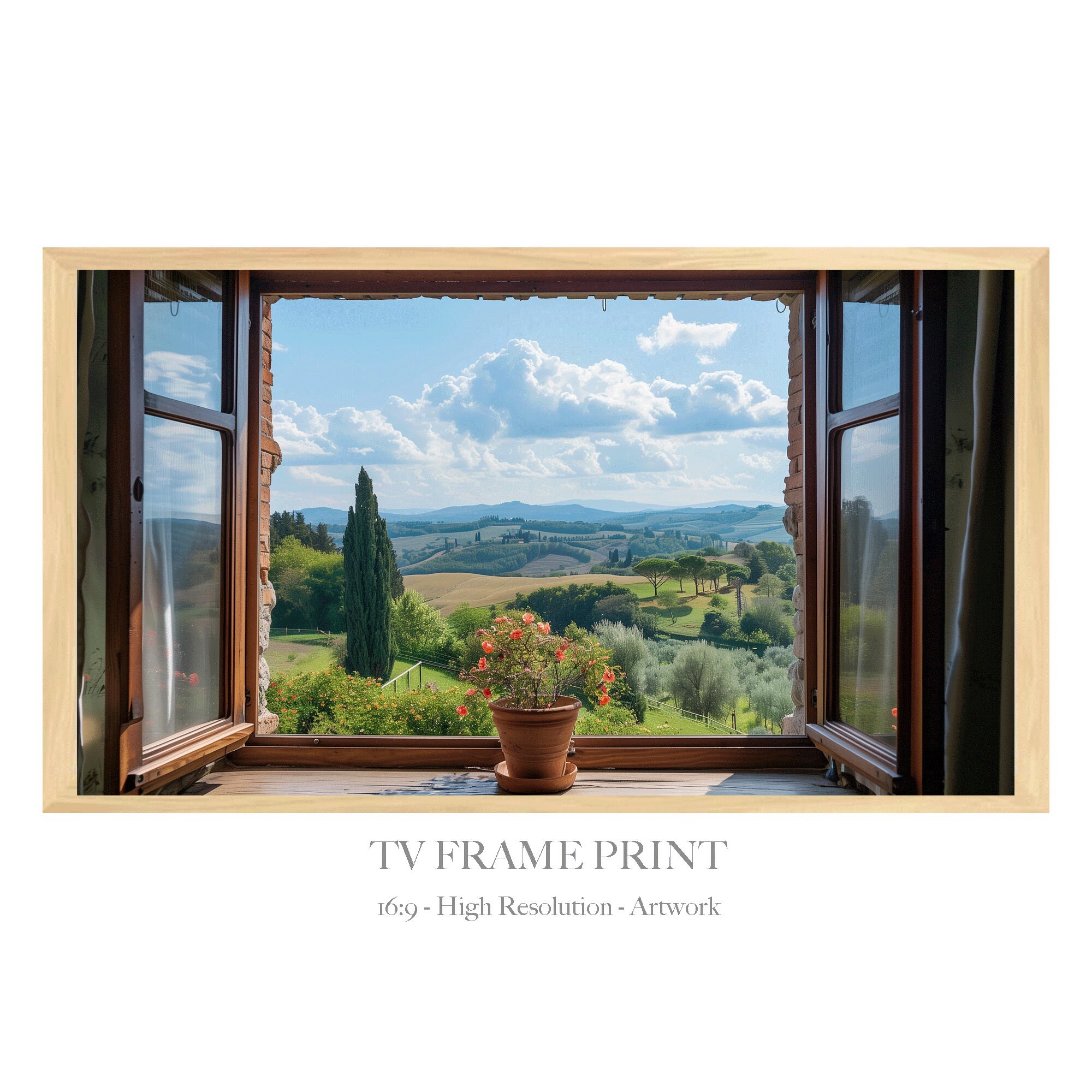TV Frame Artwork, Open Window Series, Tuscany, France, Caribbean and ...