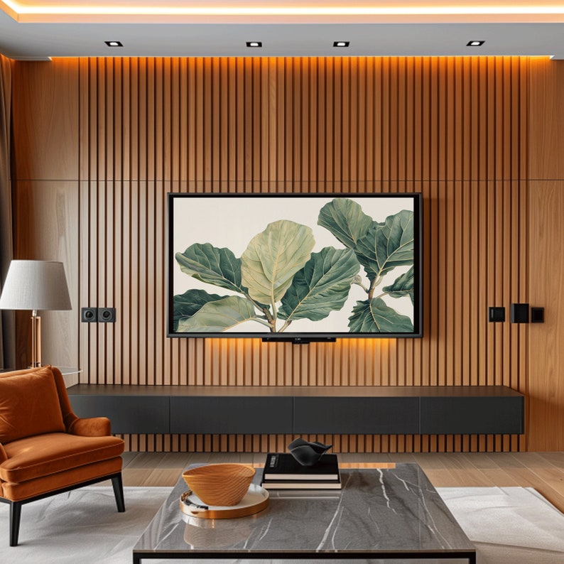 Fig Leaf Botanical TV Frame Art - Digital Download - Etsy