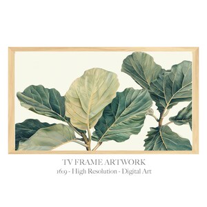 Fig Leaf Botanical TV Frame Art - Digital Download - Etsy