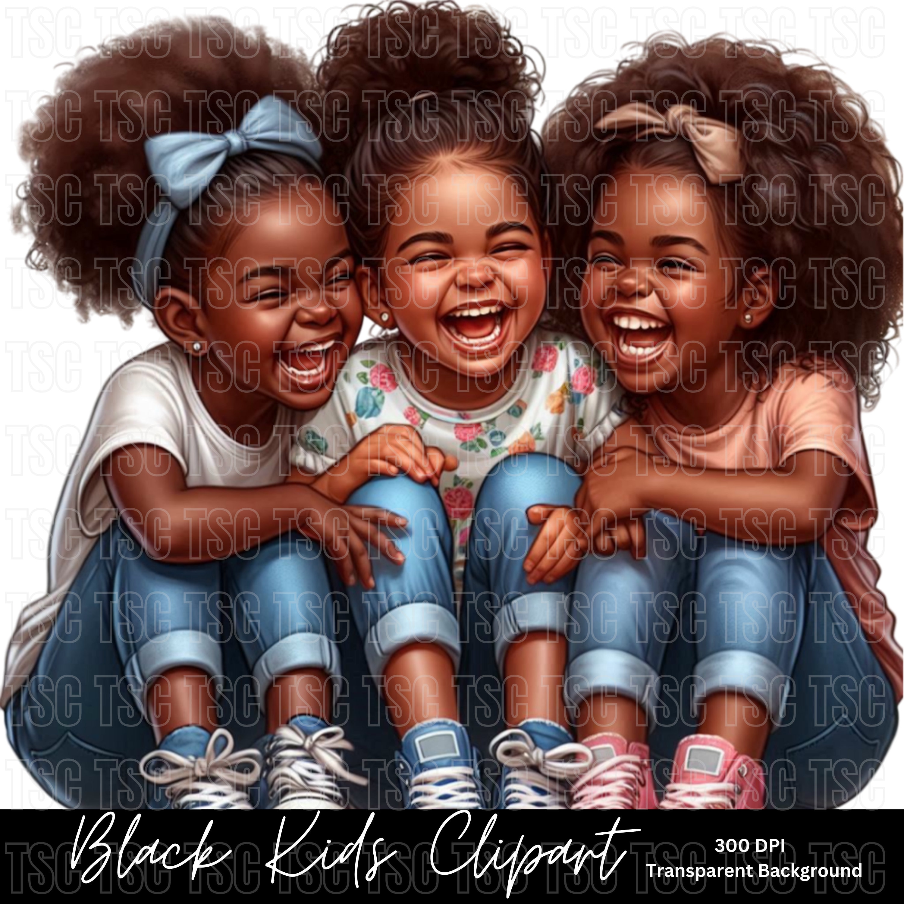 Kids Clipart, Black Kids Clipart, Afro Kids Clipart, Back to School ...