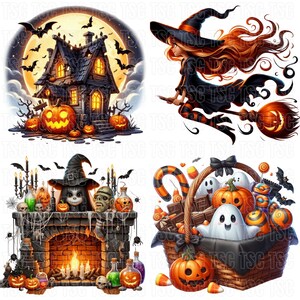 Halloween Clipart, Ghost Clipart, Witch Clipart, Graveyard Clipart ...