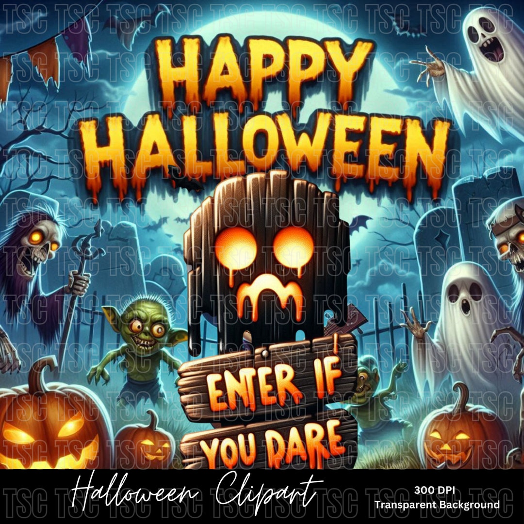 Halloween Clipart, Ghost Clipart, Witch Clipart, Graveyard Clipart ...