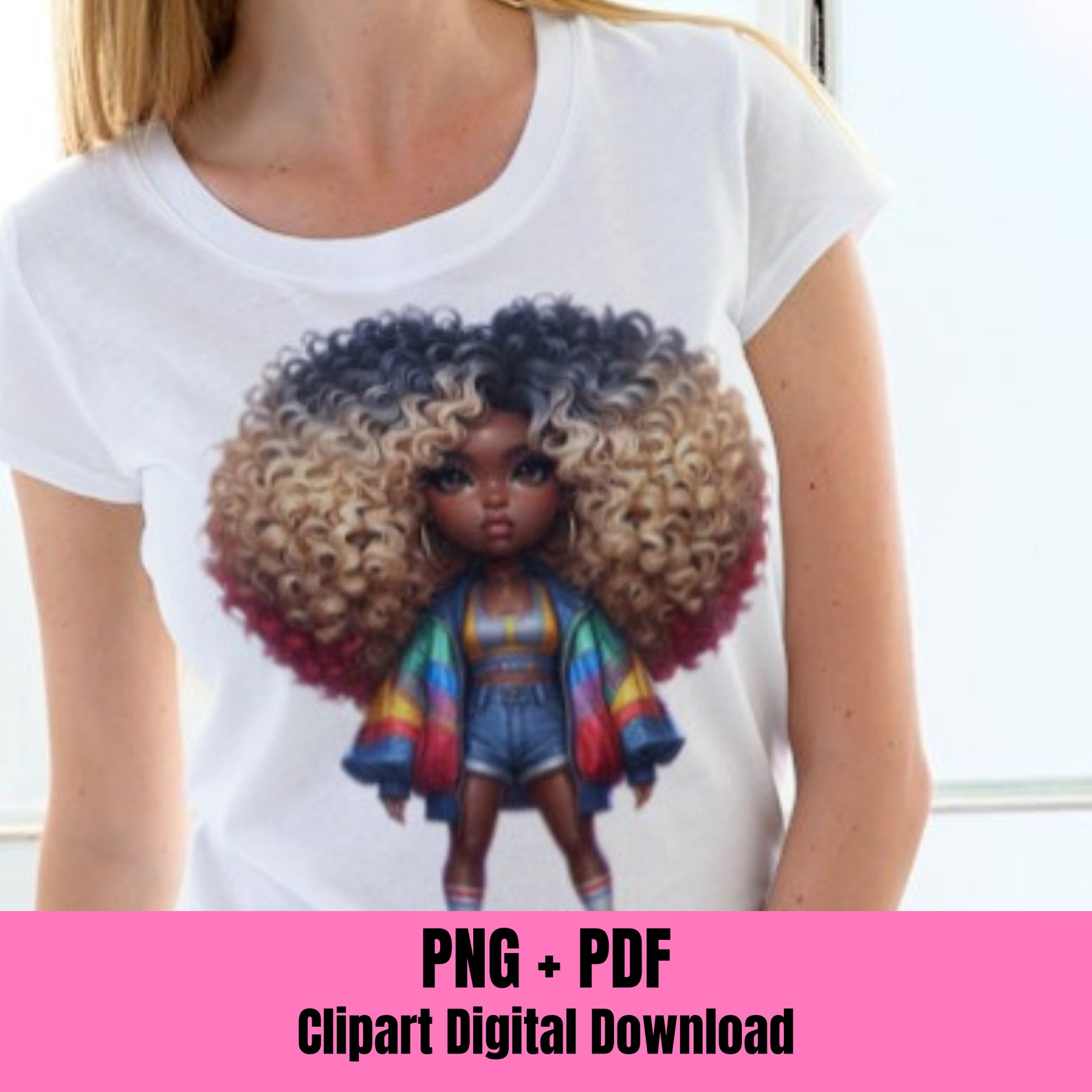 Chibi Afro Girl, Afro Girl Clipart, Afro Woman Clipart, Black Girl ...
