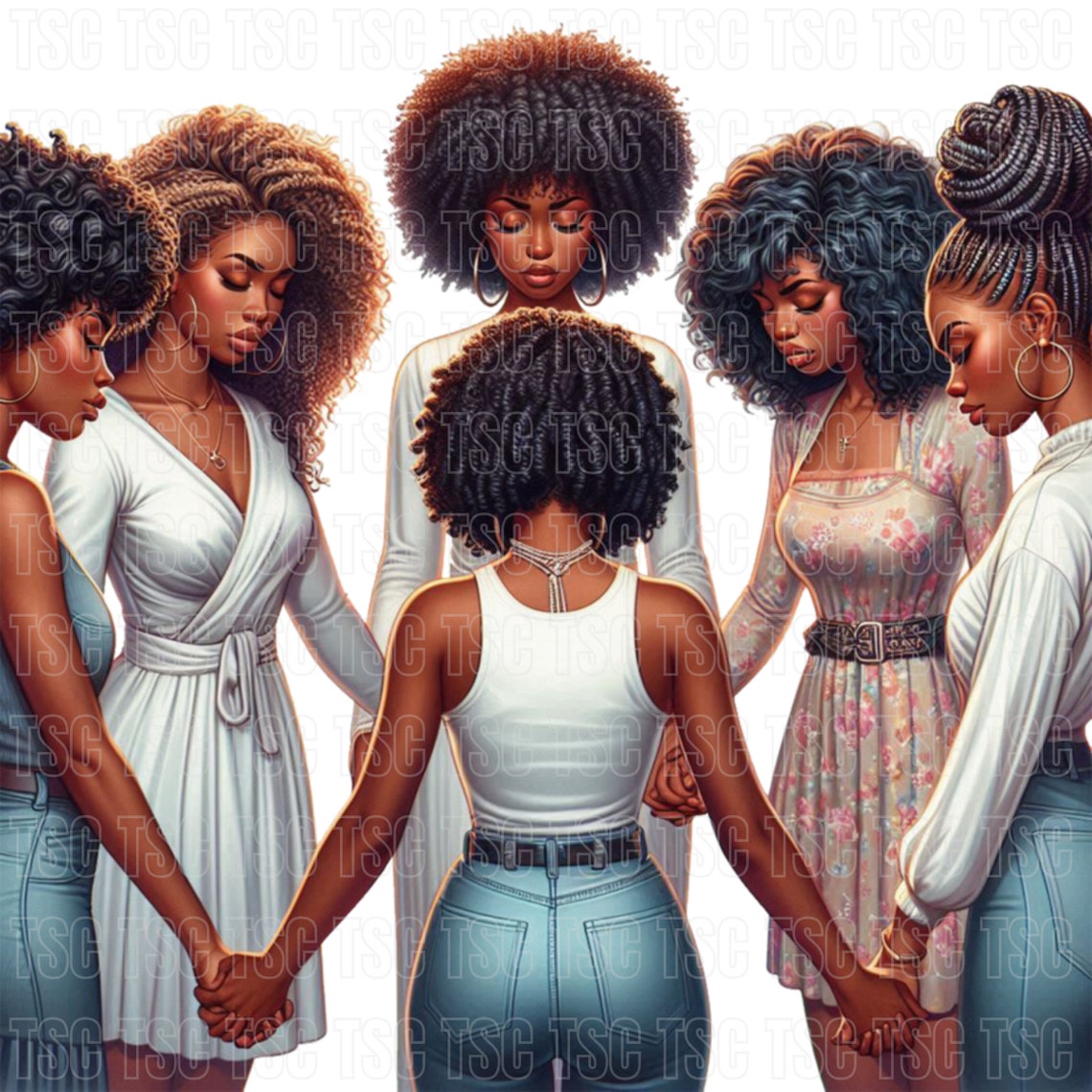 Praying Black Women Clipart, Black Woman Praying Clipart, Church Lady Clipart, Christian Women ...