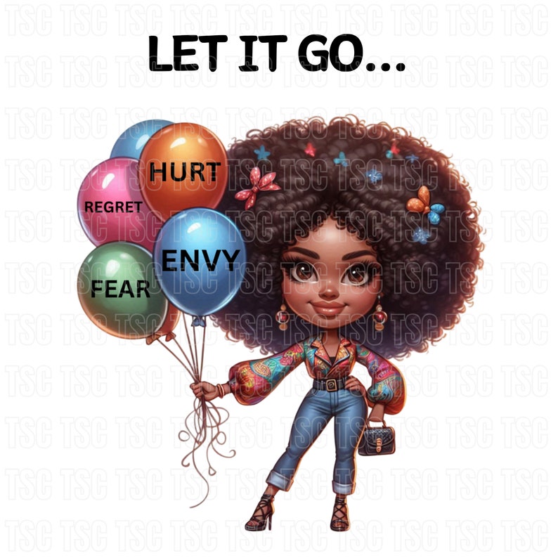 Black Girl Clipart Afro Girl Clipart Chibi Doll Clipart Self Love Clipart Self Care Clipart