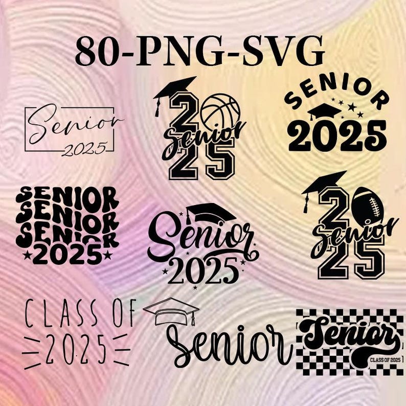 Class of 2025 Elements PNG Suitable for Yearbooks and Graduation ...