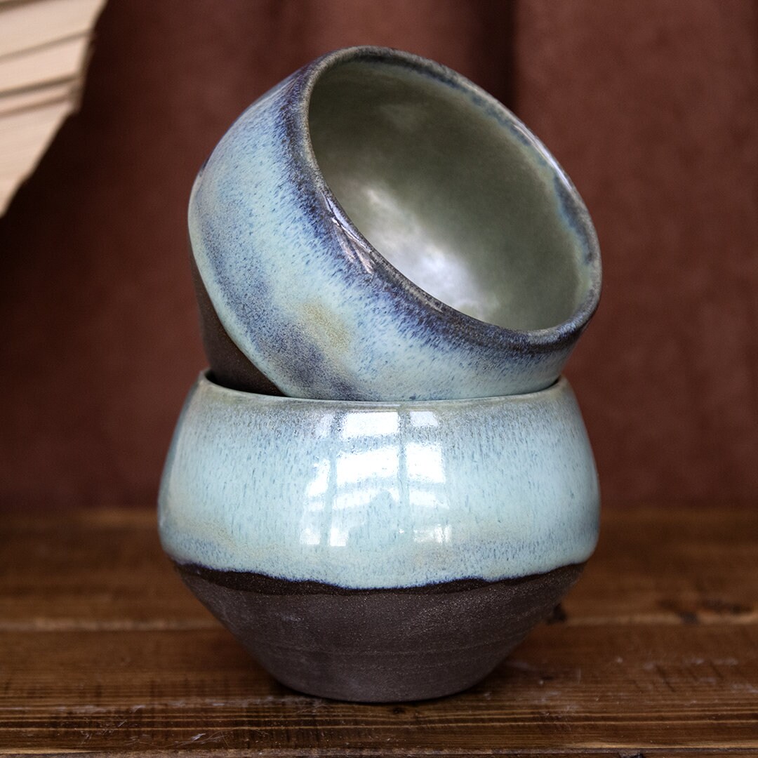 Blue Colored Ceramic, , Espresso Cup, No Handle Coffee Cups, Handmade ...