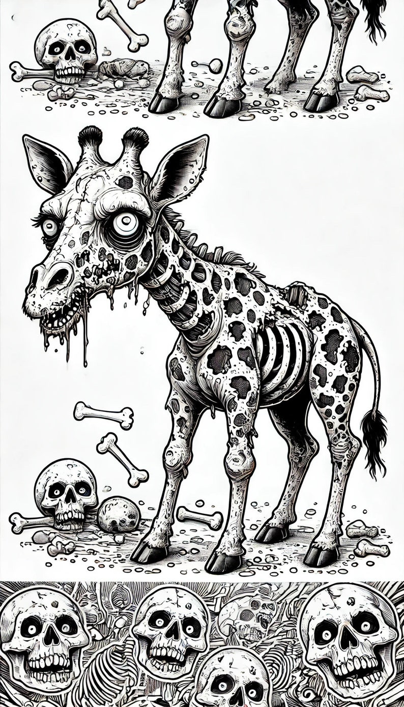 Coloring Book Animal Zombies - Etsy