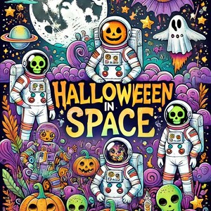 Halloween in Space Coloring Book for Children - Etsy