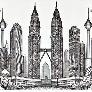 Coloring Malaysia: Tourist Spots Around Malaysia. Coloring Book for ...