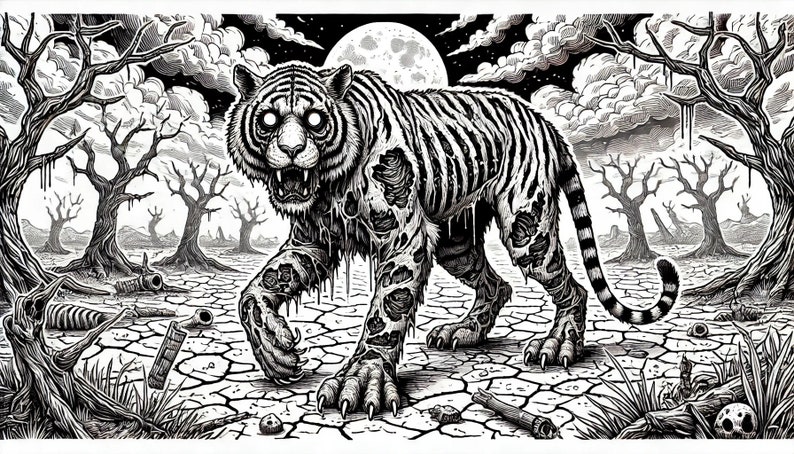 Coloring Book Animal Zombies - Etsy