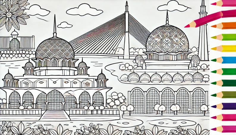 Coloring Malaysia: Tourist Spots Around Malaysia. Coloring Book for ...