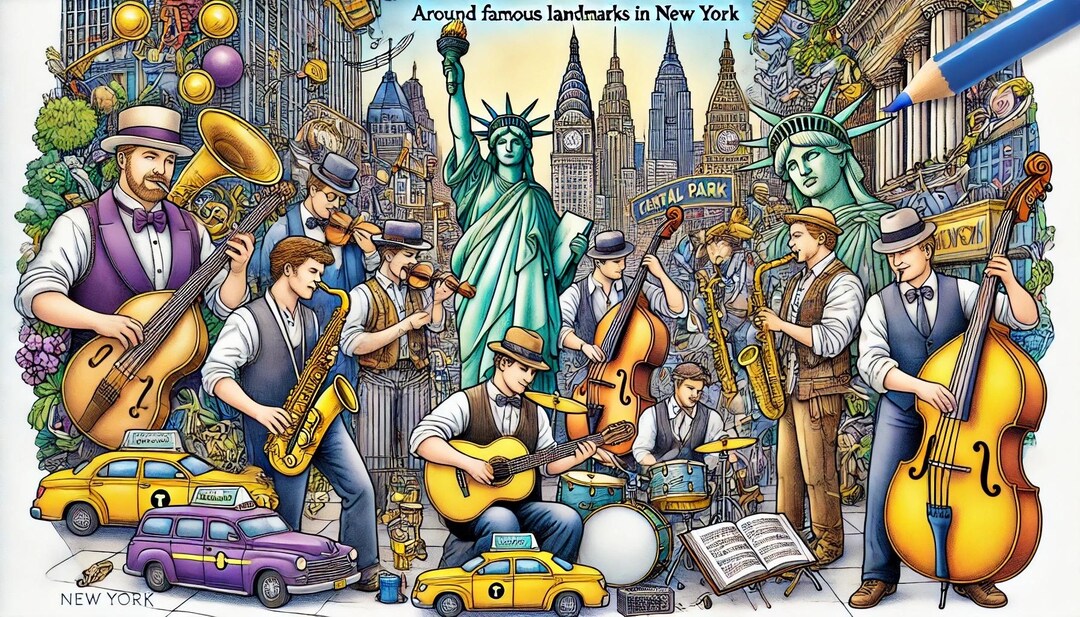 Music Festival Coloring Book for Adult. Printable Download. Digital ...