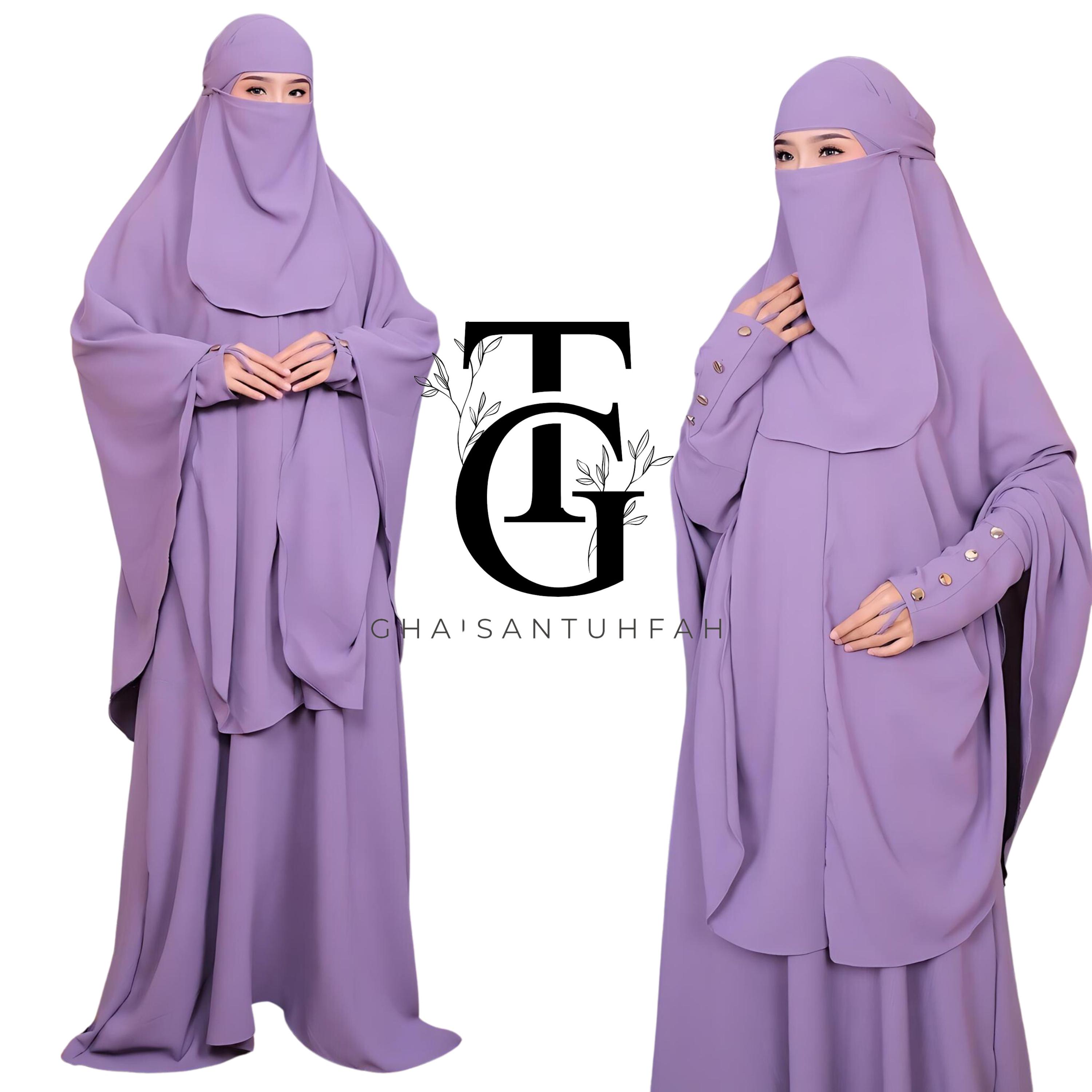 Umrah Buttoned Hand Muslim Abaya Niqab, Dress Muslim, Modest Maxi Dress ...