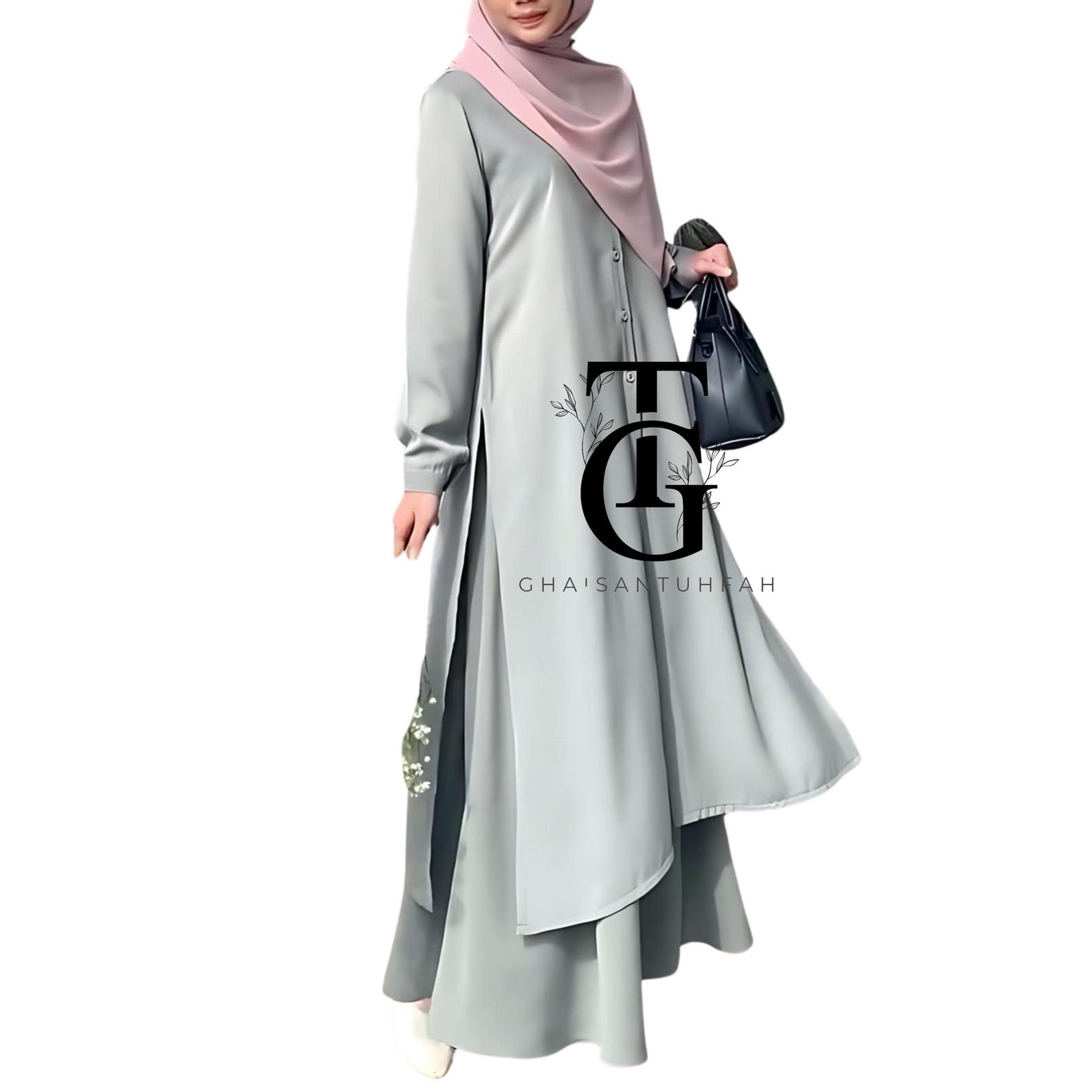 One Set Tunic Skirt, Jumbo Muslim Women ,dress Muslim, Modest Maxi ...