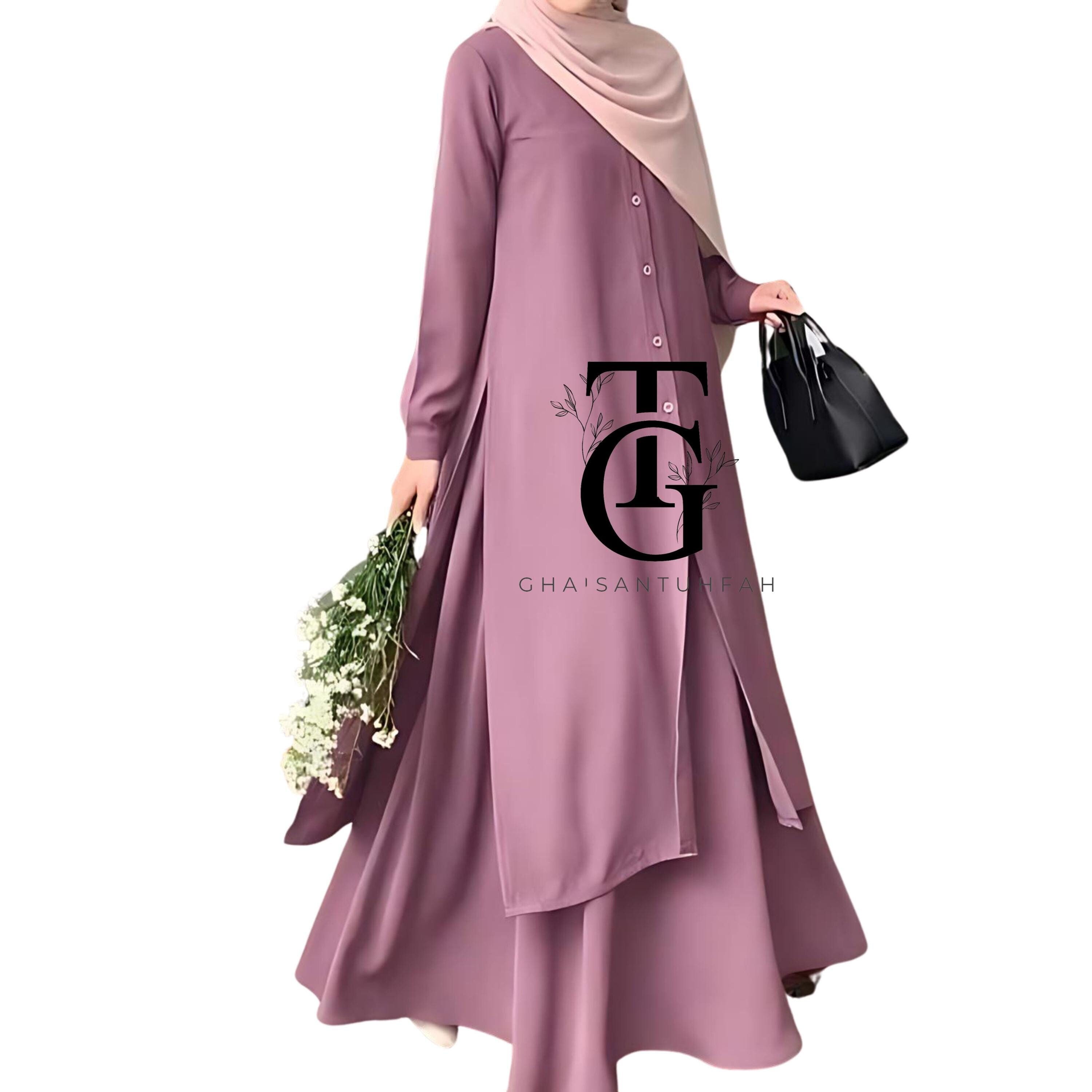 One Set Tunic Skirt, Jumbo Muslim Women ,dress Muslim, Modest Maxi ...