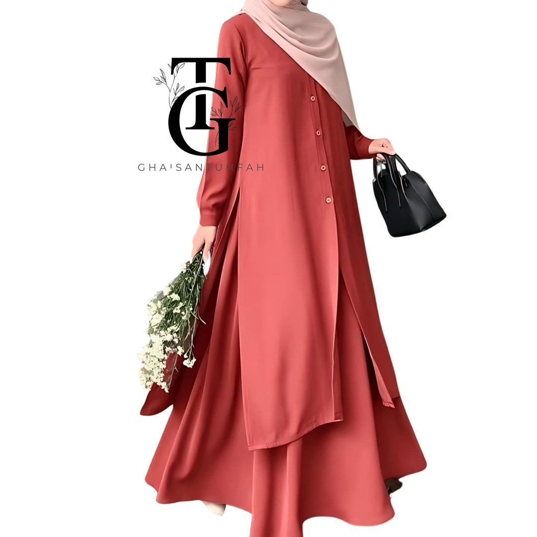 One Set Tunic Skirt, Jumbo Muslim Women,dress Muslim, Modest Maxi Dress ...