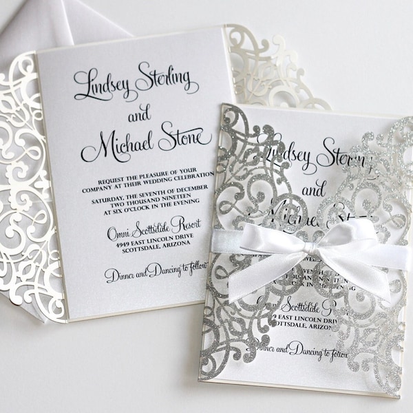 Glitter Invitation - Etsy