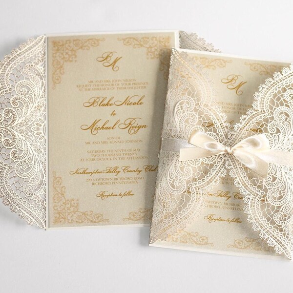 Wedding Invitation Lace - Etsy
