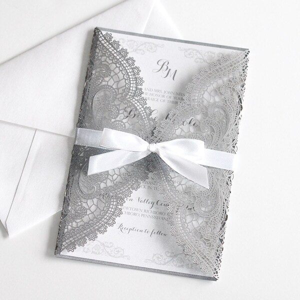 Lace Wedding Invites - Etsy