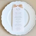 Coquette Wedding Menu Printed Wedding Menu With Bow Table Decor ...