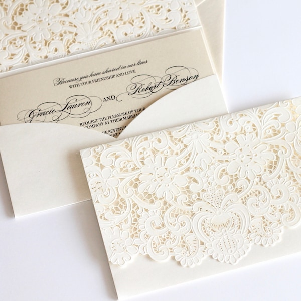 Damask Invitation - Etsy