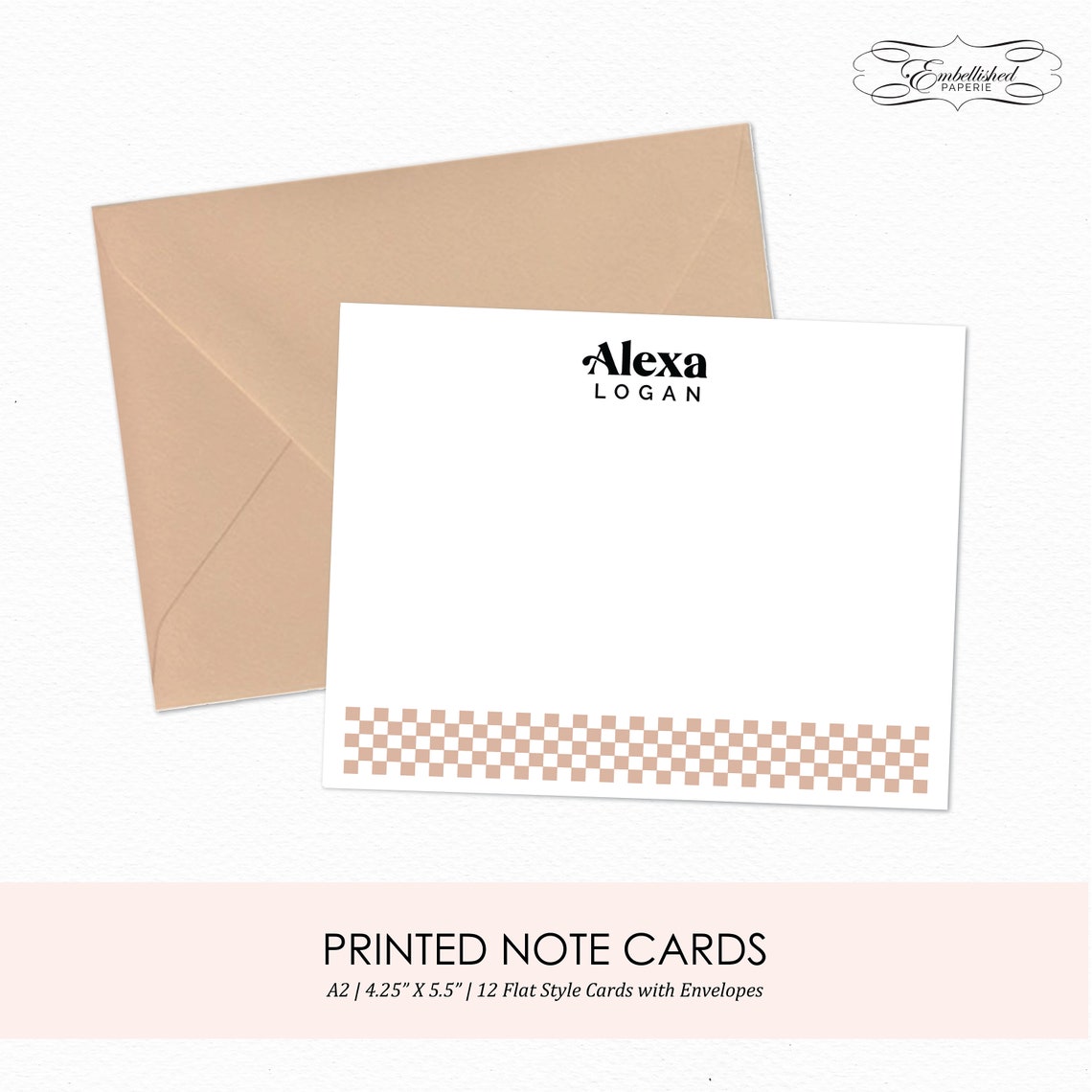 Modern Checkered Personalized Stationery for Women Personalized ...