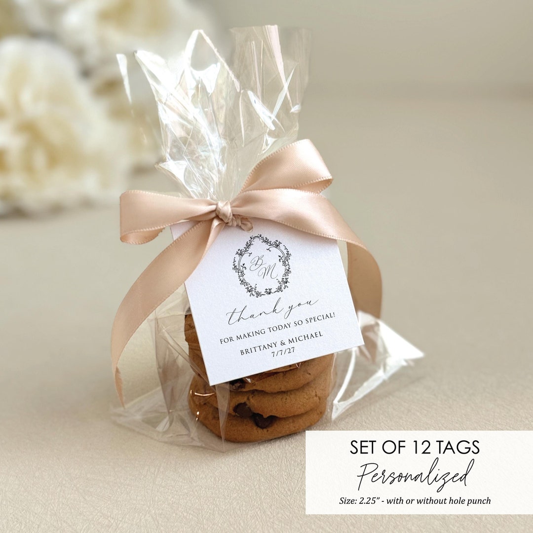 Monogram Wedding Favor Tag Personalized Gift Tag Wedding Thank You Tag ...